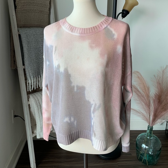 Sweaters | Dip Dye Sweater With Cream Grey And Pink Color Blend | Poshmark